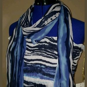 Vasna Desire | Dresses | Vasna Desire Scarf Blue Boho Stretch Dress ...